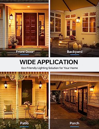 KINDEEP Yellow LED Bug Light Bulbs Outdoor 23W, A21 Amber Light Bulb 150W-200W Equivalent, 2000K Outdoor Light Bulbs for Porch, Patio, Deck, Backyard, E26 Base, Non-Dim, 2 Pack