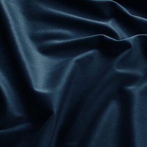 PONY DANCE Blue Blackout Velvet Curtains 84 inches - Rod Pocket Velvet Window Drapes Treatment for Bedroom,Extra Wide Super Soft Theater Velvet Curtains,Set of 2 Panels,Prussian Blue