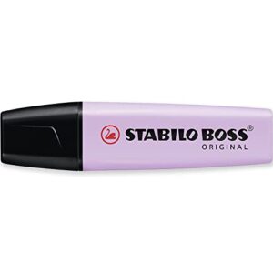 STABILO Highlighter BOSS ORIGINAL - Essential Pastel Pack of 5 - Mint Green, Turquoise, Lilac Haze, Pink Blush & Creamy Peach