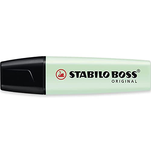 STABILO Highlighter BOSS ORIGINAL - Essential Pastel Pack of 5 - Mint Green, Turquoise, Lilac Haze, Pink Blush & Creamy Peach