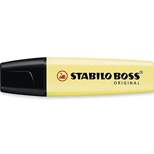 STABILO Highlighter BOSS ORIGINAL - Essential Pastel Pack of 5 - Mint Green, Turquoise, Lilac Haze, Pink Blush & Creamy Peach