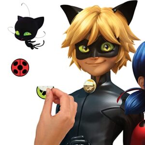 RoomMates RMK5332GM Miraculous Tales of Ladybug and Cat Noir Giant Peel and Stick Wall Decals, Multi