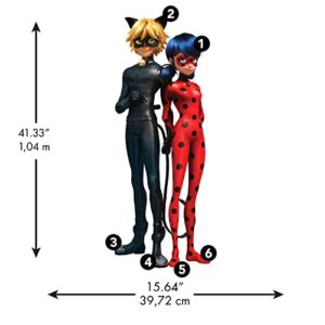 RoomMates RMK5332GM Miraculous Tales of Ladybug and Cat Noir Giant Peel and Stick Wall Decals, Multi