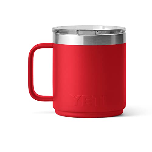 YETI Rambler 10 oz Stackable Mug, Vacuum Insulated, Stainless Steel with MagSlider Lid, Rescue Red