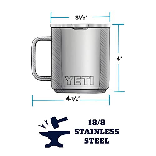 YETI Rambler 10 oz Stackable Mug, Vacuum Insulated, Stainless Steel with MagSlider Lid, Rescue Red