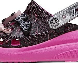 Crocs Unisex Barbie Classic Crush Clogs | Platform Shoes, Black, 5 US Men