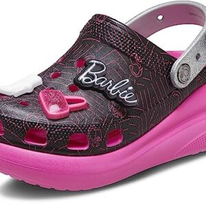 Crocs Unisex Barbie Classic Crush Clogs | Platform Shoes, Black, 5 US Men