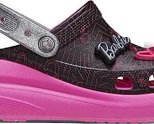 Crocs Unisex Barbie Classic Crush Clogs | Platform Shoes, Black, 5 US Men