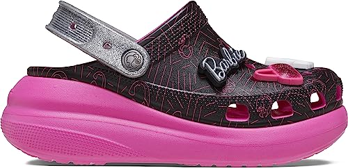 Crocs Unisex Barbie Classic Crush Clogs | Platform Shoes, Black, 5 US Men