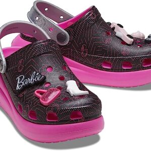 Crocs Unisex Barbie Classic Crush Clogs | Platform Shoes, Black, 5 US Men