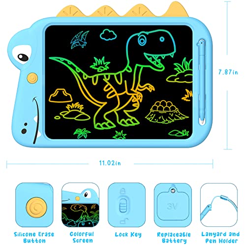 Licootty 10 Inch Colorful LCD Writing Tablet Doodle Board for Kids Girls Boys Baby Toddler Toys Educational Drawing Tablet Doodle Board Dinosaur Toys for Boys 3 4 5 6 7 8 Years Old Gifts (Dinosaur)