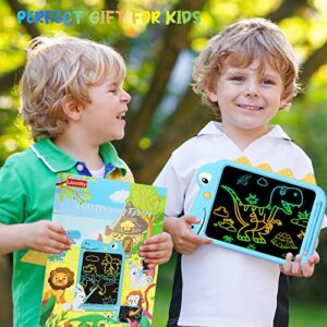 Licootty 10 Inch Colorful LCD Writing Tablet Doodle Board for Kids Girls Boys Baby Toddler Toys Educational Drawing Tablet Doodle Board Dinosaur Toys for Boys 3 4 5 6 7 8 Years Old Gifts (Dinosaur)