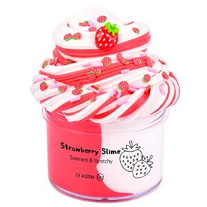 cioaiwae butter slime kit,strawberry slime super soft and non-sticky, party favors slime toys for girls boys (7oz 200ml)