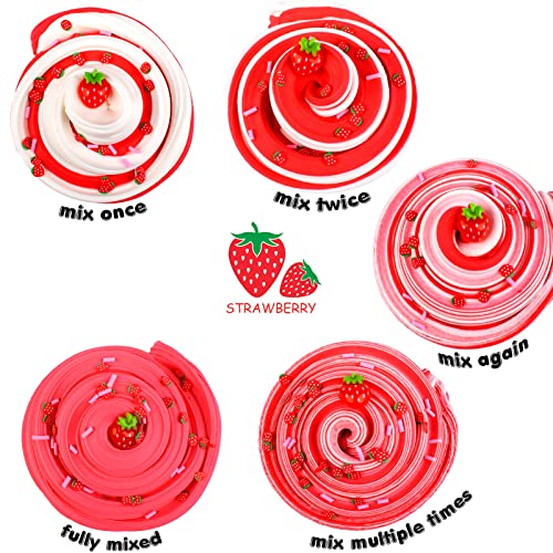 CIOAIWAE Butter Slime Kit,Strawberry Slime Super Soft and Non-Sticky, Party Favors Slime Toys for Girls Boys (7oz 200ML)