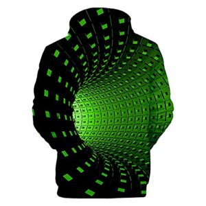 mens hoodies,long sleeve tunic sweatshirt zipper hoodies for men   sudaderas de hombre unisex men's 3d printing creative round neck casual long shirts top blouse zip up sweatshirt(green-6,small)