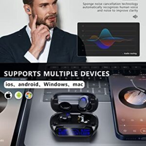 Wireless Earbuds Bluetooth 5.3 Headphones,160hrs Playback Button Control IP6 Waterproof Earphones In-Ear Power Display TWS Ear Buds with Mic and 1800mAh Charging Case Stereo Bass for Workout Sport