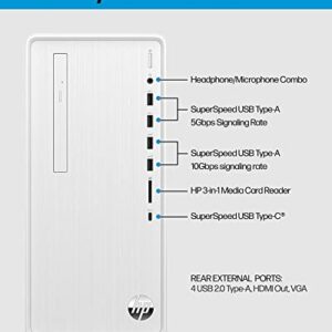 HP 2023 Newest Pavilion Desktop, 12th Gen Intel Core i5-12400, 8GB RAM, 512GB SSD, Windows 11 Home, Wi-Fi & Bluetooth, 9 USB Ports, Keyboard and Mouse Combo, Silver, Bundle with JAWFOAL