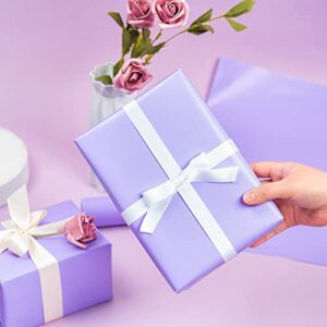 LeZakaa Violet Wrapping Paper Roll - Solid Colored Paper for Birthday, Valentine's, Mother's Day, Holiday - 17 inches x 32.8 Feet (47.23 sq.ft.)