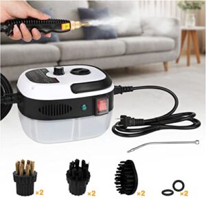 2500w high pressure steam cleaner, handheld steam cleaner machine with 6 brush heads high temperature fast heating steamer cleaners for home use, car detailing, kitchen, bathroom, furniture,etc.