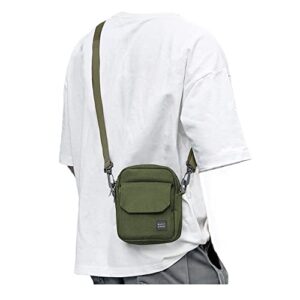 small side shoulder bag crossbody bag for men women mini messenger bag satchel bag travel purse wallet passport holder bag, cell phone purse neck pouch wallet- unisex green large