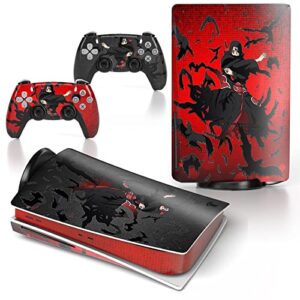 TESSGO PS 5 Skin Disc Edition Anime Console and Controller Vinyl Sticker, Durable, Scratch Resistant, Bubble-Free, Precisely Line Up, Compatible with Play-Station 5