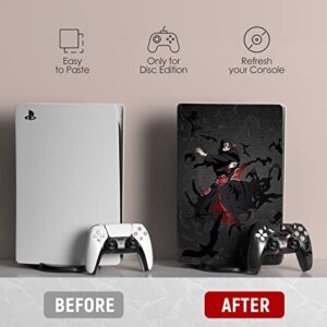 TESSGO PS 5 Skin Disc Edition Anime Console and Controller Vinyl Sticker, Durable, Scratch Resistant, Bubble-Free, Precisely Line Up, Compatible with Play-Station 5