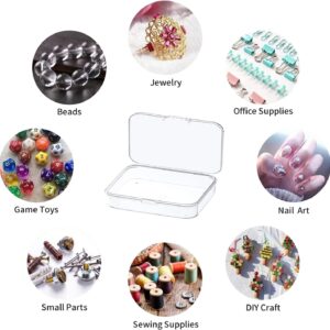 MFDSJ 6 Pcs Mini Plastic Storage Containers Box with Lid, 3.5x2.4 Inches Clear Rectangle Box for Collecting Small Items, Beads, Game Pieces, Business Cards, Crafts Accessories