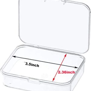 MFDSJ 6 Pcs Mini Plastic Storage Containers Box with Lid, 3.5x2.4 Inches Clear Rectangle Box for Collecting Small Items, Beads, Game Pieces, Business Cards, Crafts Accessories