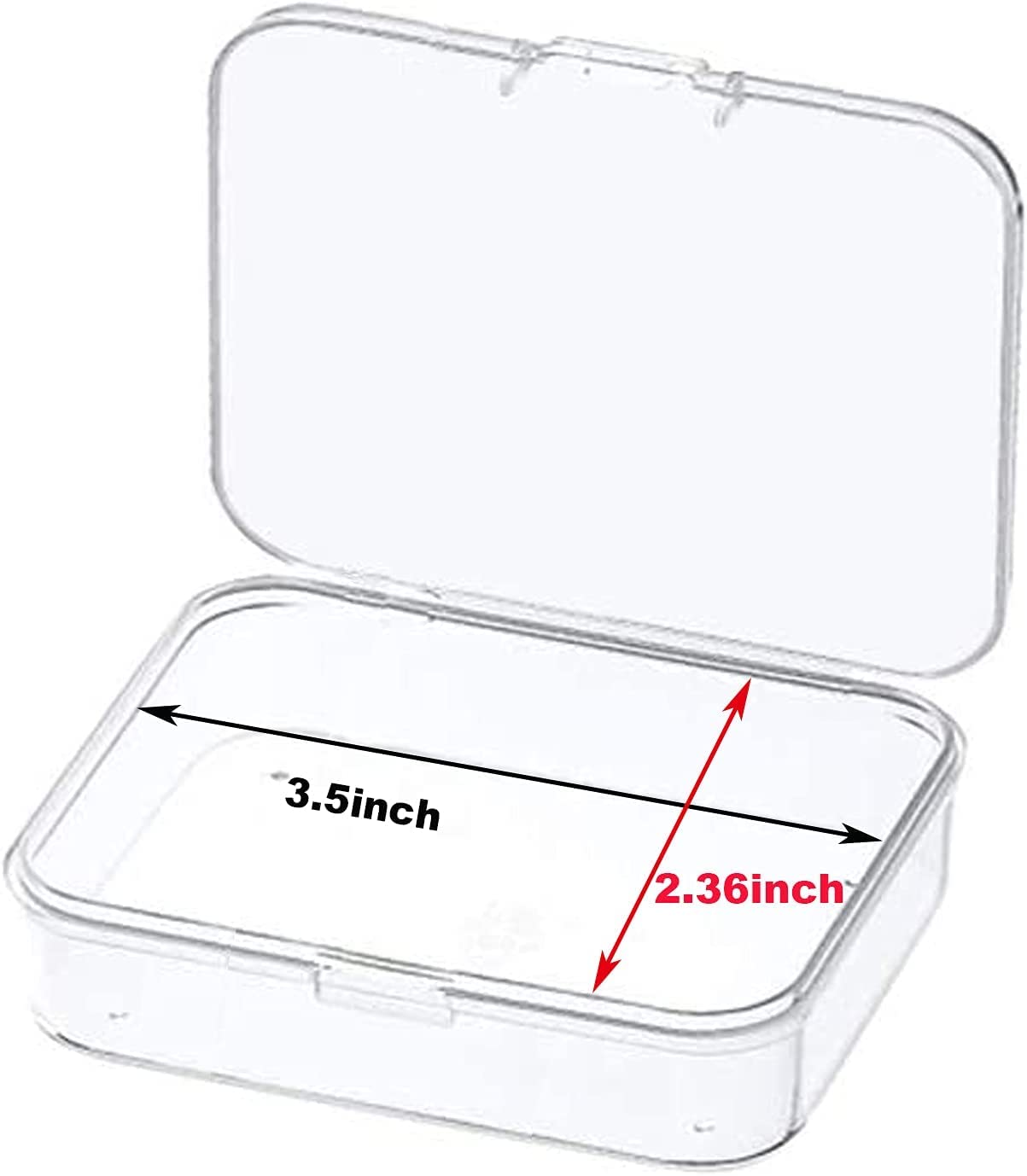 MFDSJ 6 Pcs Mini Plastic Storage Containers Box with Lid, 3.5x2.4 Inches Clear Rectangle Box for Collecting Small Items, Beads, Game Pieces, Business Cards, Crafts Accessories