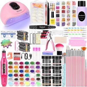 acrylic nail kit with drill and u v light full nail kit set professional nail starter kit for beginners acrylic with everything