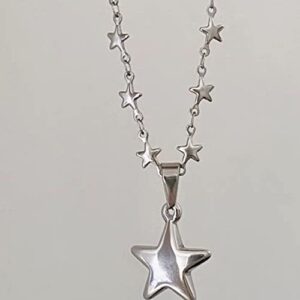 Tyadorw Y2k Necklace Gothic Star Necklace for Women Teen Cute Charm Pendant Retro Fairy Grunge Accessories Preppy Stuff (Star Necklace,No Metal)