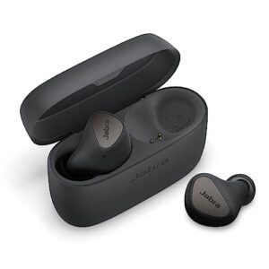 jabra elite 4 true wireless earbuds - active noise cancelling headphones - discreet & comfortable bluetooth earphones, laptop, ios and android compatible - dark grey