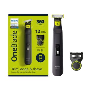 philips norelco oneblade 360 pro hybrid electric trimmer, qp6531/70, black