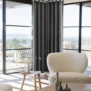 ANRODUO Grey Velvet Curtains 96 Inches Long Blackout Insulated Soundproof Curtain Panels for Living Room Privacy Grommet Window Drapes for Bedroom Luxury Curtains Room Decor W52 x L96 Set of 2