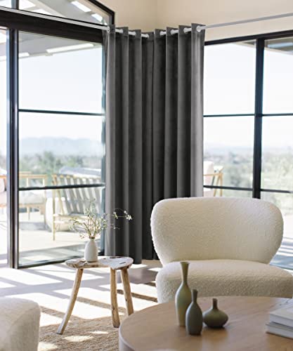 ANRODUO Grey Velvet Curtains 96 Inches Long Blackout Insulated Soundproof Curtain Panels for Living Room Privacy Grommet Window Drapes for Bedroom Luxury Curtains Room Decor W52 x L96 Set of 2