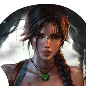 JWZPILLOW Tomb Raider 3D Anime Mouse Pads with Silicone Gel Wrist Rest Non-Slip Gaming Mousepads (Laura)