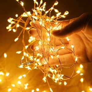 Fairy Lights Plug in, 10Feet 200 Led Fairy Lights 8 Modes Fairy Lights with Remote Fairy Lights for Bedroom Wreath Garden Party Window Wedding Christmas Tree Decoration,Warm White