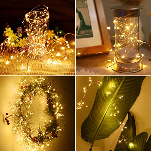 Fairy Lights Plug in, 10Feet 200 Led Fairy Lights 8 Modes Fairy Lights with Remote Fairy Lights for Bedroom Wreath Garden Party Window Wedding Christmas Tree Decoration,Warm White