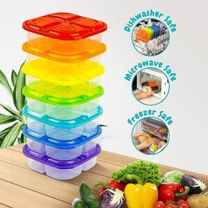 SANOEARTH Snack Containers [7 Packs] Lunch Containers For Kids | Lunchable Container | Snack Containers for Kids | Snack Containers For Adults | 3 Dippers