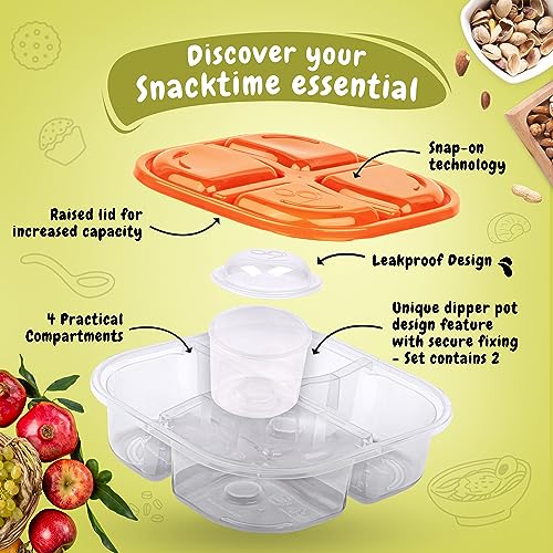 SANOEARTH Snack Containers [7 Packs] Lunch Containers For Kids | Lunchable Container | Snack Containers for Kids | Snack Containers For Adults | 3 Dippers