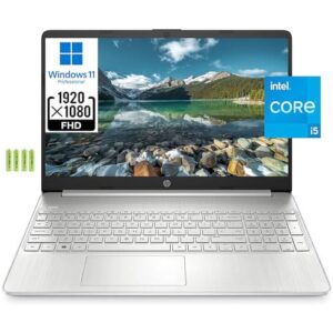 hp 15 15.6'' full hd business laptop computer [windows 11 pro] intel 4-core i5-1135g7 (beats i7-1065g7) 16gb ram 512gb pcie ssd iris xe graphic numeric keypad wi-fi 6 bt 4.2 webcam w/battery silver