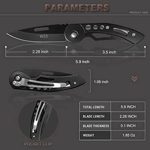 VIFUNCO EDC Folding Pocket Knife for Men, Small Keychain Knife with clip, Stainless Steel Key Knife/Box Cutter Knife for Women, Compact Pocket Knives for Outdoor Survival Camping, Gifts for Dad