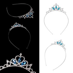 WLLHYF 2 Pieces Girls Crystal Tiara Headband Heart Rhinestone Princess Crown Headband Vintage Hair Bands for Kids Girls Women Wedding Prom Birthday Party