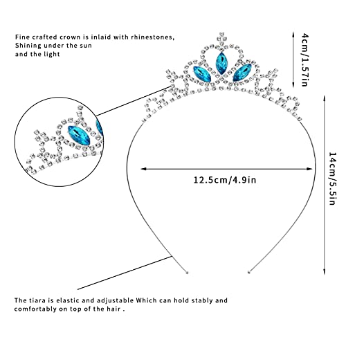 WLLHYF 2 Pieces Girls Crystal Tiara Headband Heart Rhinestone Princess Crown Headband Vintage Hair Bands for Kids Girls Women Wedding Prom Birthday Party