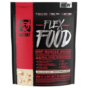 mutant flex food| mrp complete nutrition |real whole food ingredients | vanilla cupcake | 31 oz/1.94 lb | 20 serving