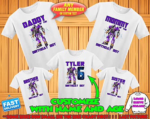 Robot Custom Shirt, Robot Birthday Shirt, Personalized Robot Shirt, Robot family shirts, Robot matching family Birthday Shirt, Birthday t-shirt for girls and boys