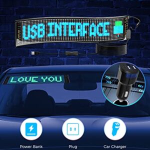 Upgraded Flexible LED Car Sign, Big Size 14.6"×3.6" Matrix Panel, Bluetooth Smart App Control, Running Text, Sign for Car, Shop, Bar, Shop, RGB Panel, Pixel Pattern, Graffiti Text Animation Display (14.6"×3.6")