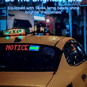 Upgraded Flexible LED Car Sign, Big Size 14.6"×3.6" Matrix Panel, Bluetooth Smart App Control, Running Text, Sign for Car, Shop, Bar, Shop, RGB Panel, Pixel Pattern, Graffiti Text Animation Display (14.6"×3.6")