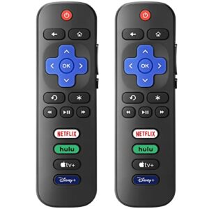 【pack of 2】new universal tv remote for all roku tv，replacement remote compatible only for roku tv remote, replacement for tcl roku/for hisense roku/for onn roku tv(not for roku stick and box)