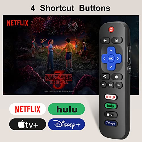 【Pack of 2】New Universal TV Remote for All Roku TV，Replacement Remote Compatible Only for Roku TV Remote, Replacement for TCL Roku/for Hisense Roku/for Onn Roku TV(Not for Roku Stick and Box)